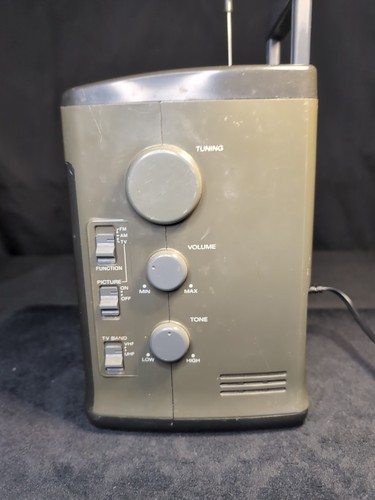 Sony MEGA Watchman FD-510 B&W TV-FM/AM Radio With Power Cord Olive ...