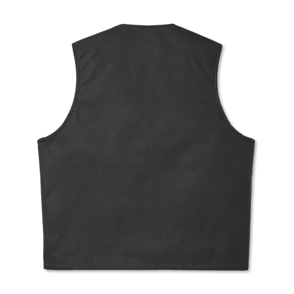 Filson Tin Cloth Vest Lined Mackinaw Wool Cinder Grey Made in USA Men's ...