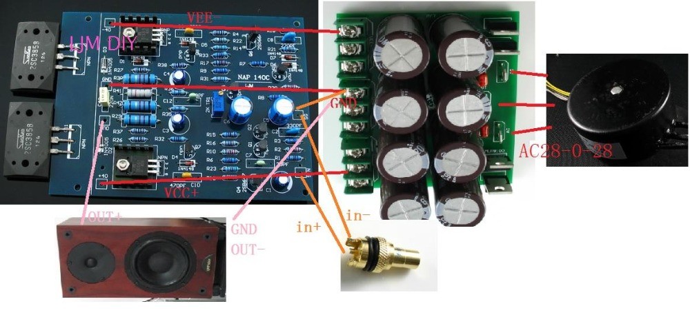 DIY Kits 2 Channels LJM NAIM NAP140 AMP CLONE KIT 2SC2922 Amplifier ...