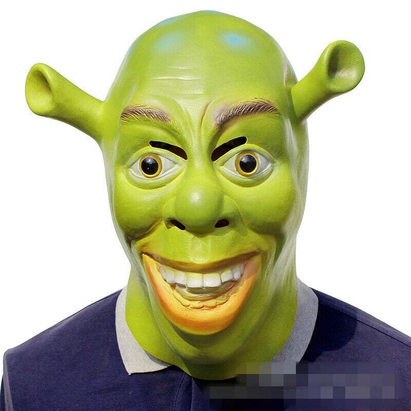 Masquerade Halloween Latex Fancy Shrek Head Mask Creepy Party Cosplay ...