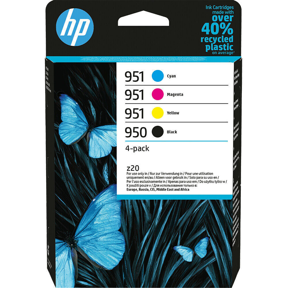 HP 950 Black & 951 C M Y 4-Pack Set Ink Cartridges Officejet for sale ...