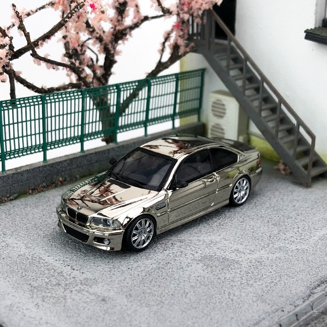 SW 1/64 Scale 1/64 BMW M3 E46 Electroplated Silver1 Diecast Car Model ...
