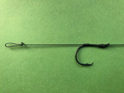 5 CATFISH HAIR RIGS 60LB BRAID CARP CHOICE OF 5 SIZE CIRCLE HOOKS ...
