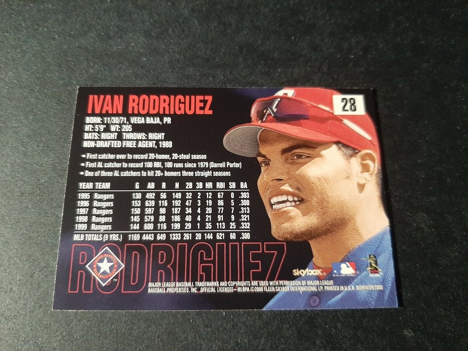 2000 Fleer Skybox Dominion Ivan Rodriguez #28 Texas Rangers | eBay