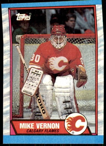 1989-90 TOPPS MIKE VERNON CALGARY FLAMES #163 | eBay