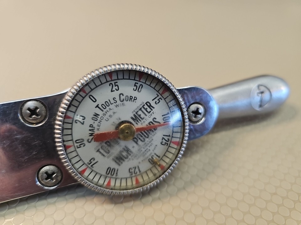 Vintage Snap On Torq O Meter 3/8” Dial Torque Wrench Inch Pounds in/lbs ...