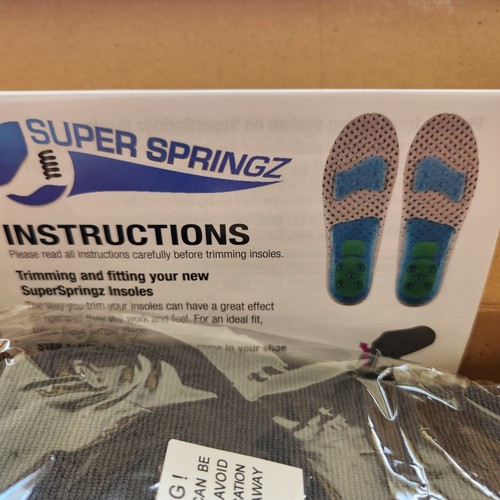 NEW in box Super Springz, Spring loaded adjustable sneaker insoles ...