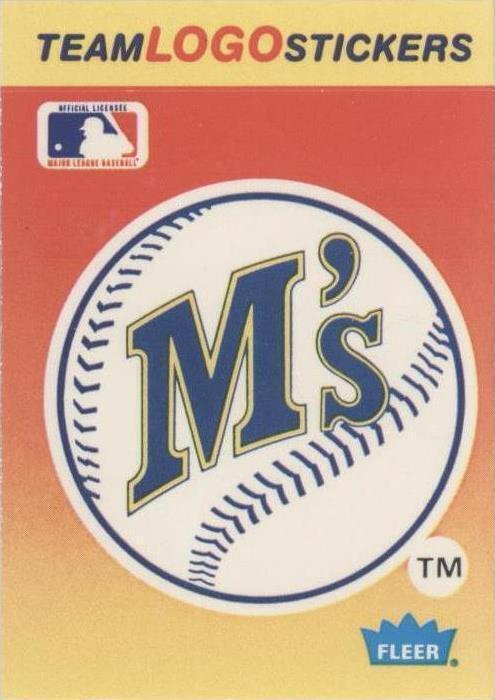 1991 Fleer - Team Logo Stickers Seattle Mariners No Black Border around ...
