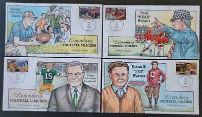 US FDC Collins Scott # 3143 - 3146 Football Coaches - Complete Set of 4 ...