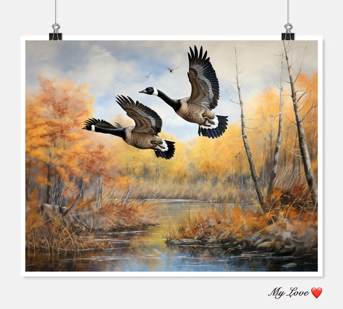 Geese Flying in Autumn - DIY Chart Counted Cross Stitch Patterns ...