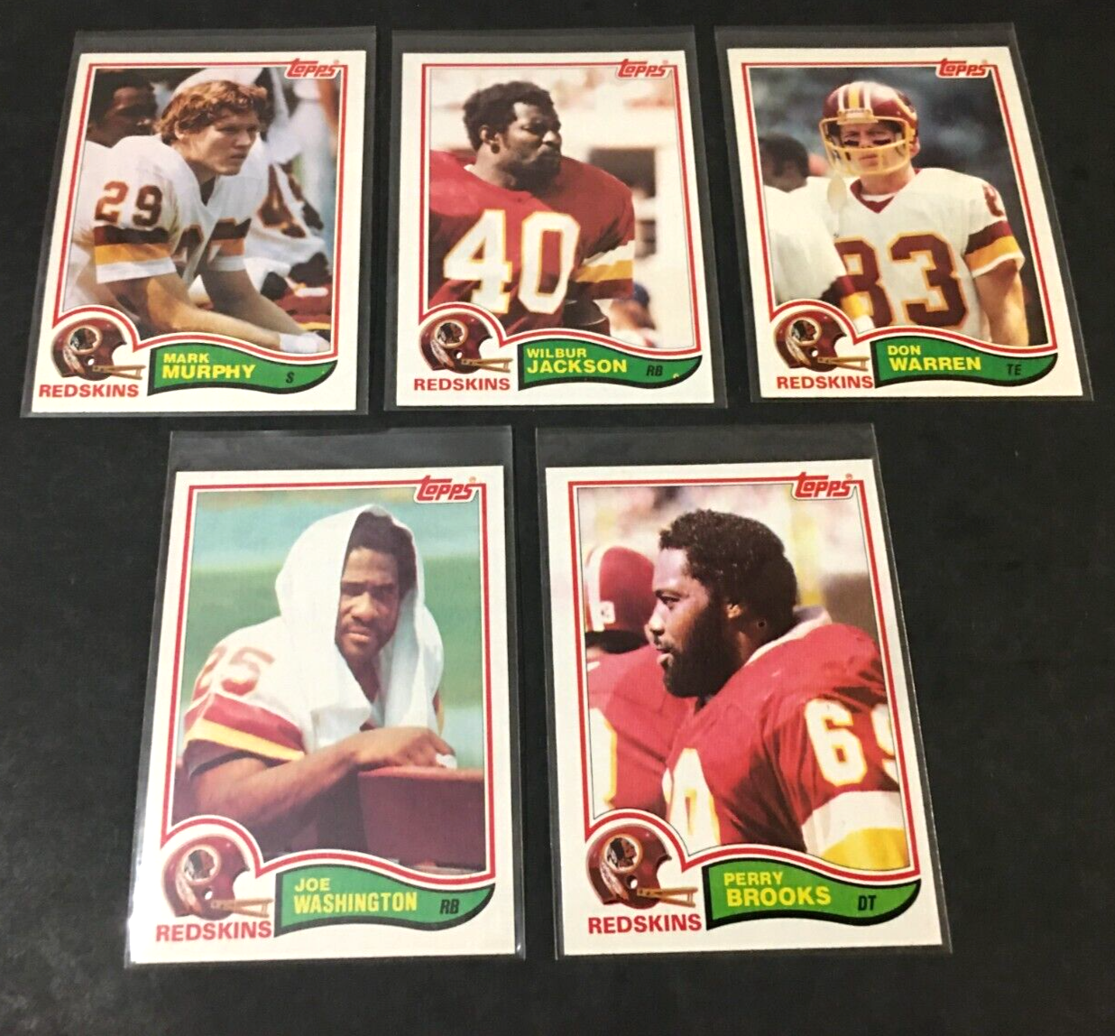 WASHINGTON REDSKINS 1982 TOPPS TEAM LOT 5 JACKSON WARREN BROOKS JOE ...
