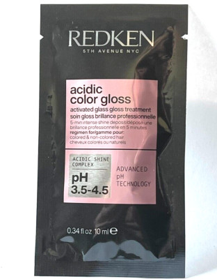 REDKEN ACIDIC COLOR GLOSS ACTIVATED GLASS GLOSS TREATMENT 0.34 oz/10mL ...