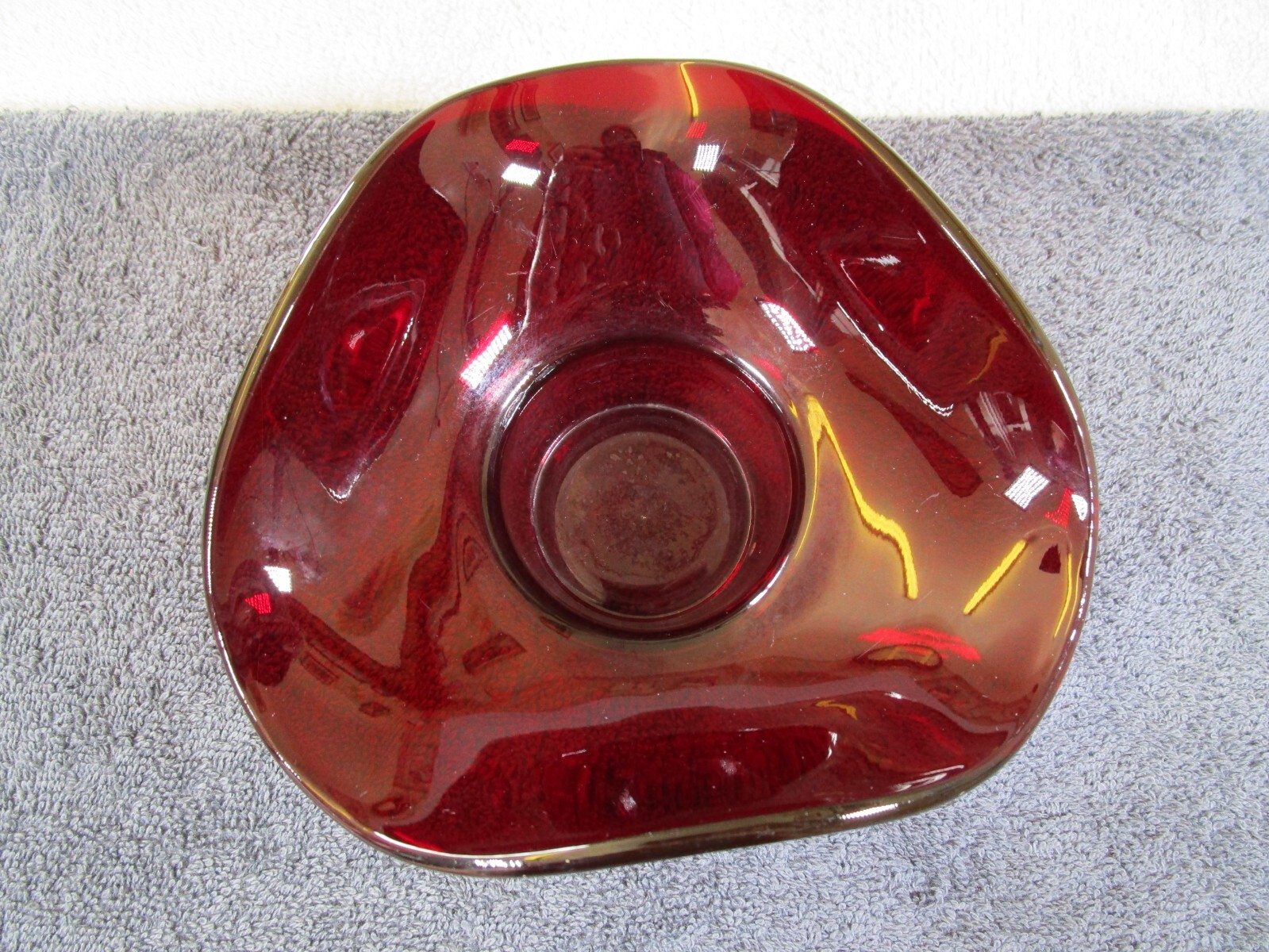 Lovely Quality Vintage Sowerby Ruby Red Glass Posy Vase Rose Bowl | eBay