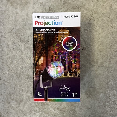 New Gemmy LED Light Show Projection 20 FT Kaleidoscope Turn Swirl RGB ...