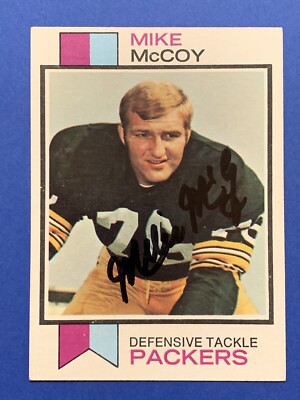 MIKE McCOY Signed 1973 Topps #296 GB Packers Raiders Notre Dame ...
