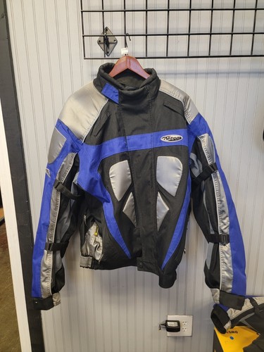Nitro Racing Motorcycle Jacket XXL Blue Full Zip w/ Insert & Protective ...