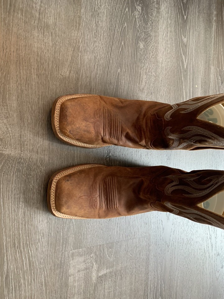 Justin Mens Bender Brown Leather Cowboy Boots 13 D Bent Rail 11" BR ...