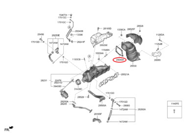 STINGER CK CATALYST CASE GASKET 2.0L PETROL 2018-2020 - GENUINE NEW KIA ...