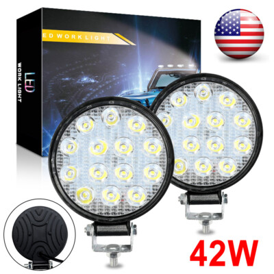 2X 4 Inch Round LED Work Light Bar Pods Driving Fog Headlight Truck Off ...