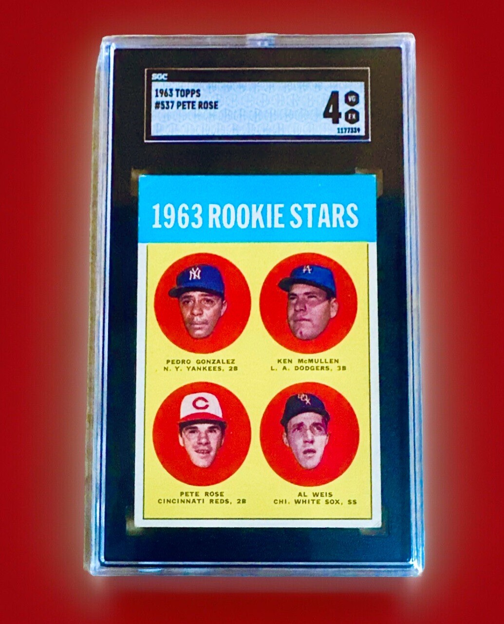 Pete Rose 1963 Topps #537 SGC 4 Rookie Card REDS Charlie Hustle Hit ...