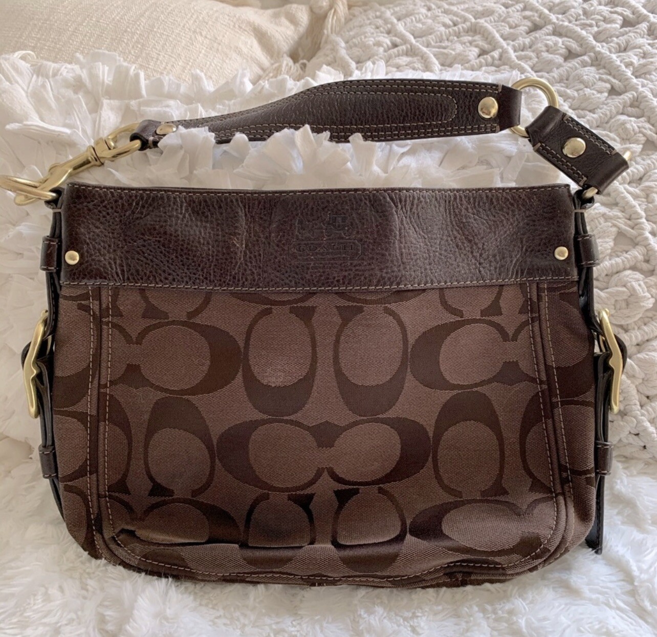 COACH Signature Canvas Handbag - Gem