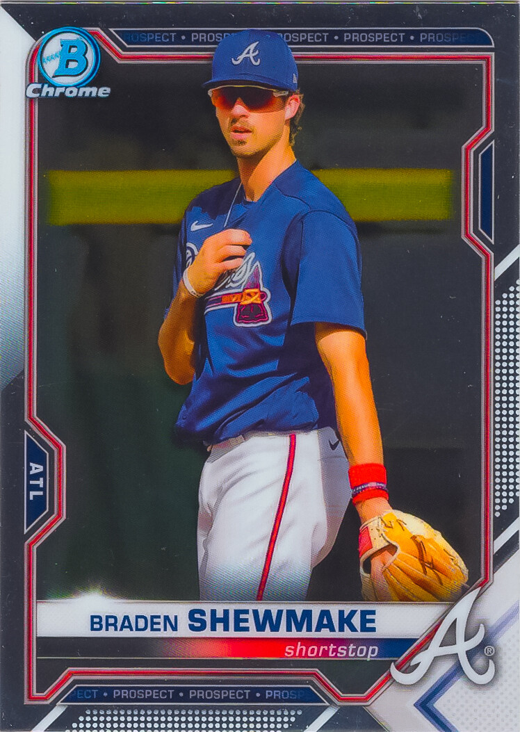 Braden Shewmake 2021 Bowman Chrome Prospect Card #BCP-48 Atlanta Braves ...
