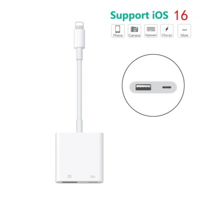 For Apple iPhone 14 13 Pro iOS16 to USB 3.0 Adapter OTG Cable Fast Data ...