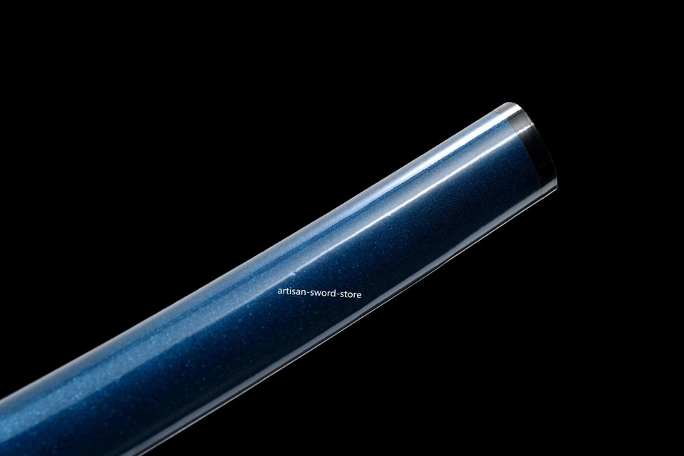 Blue Blade Japanese Shirasaya Katana Samurai Sword Folded Steel Full ...