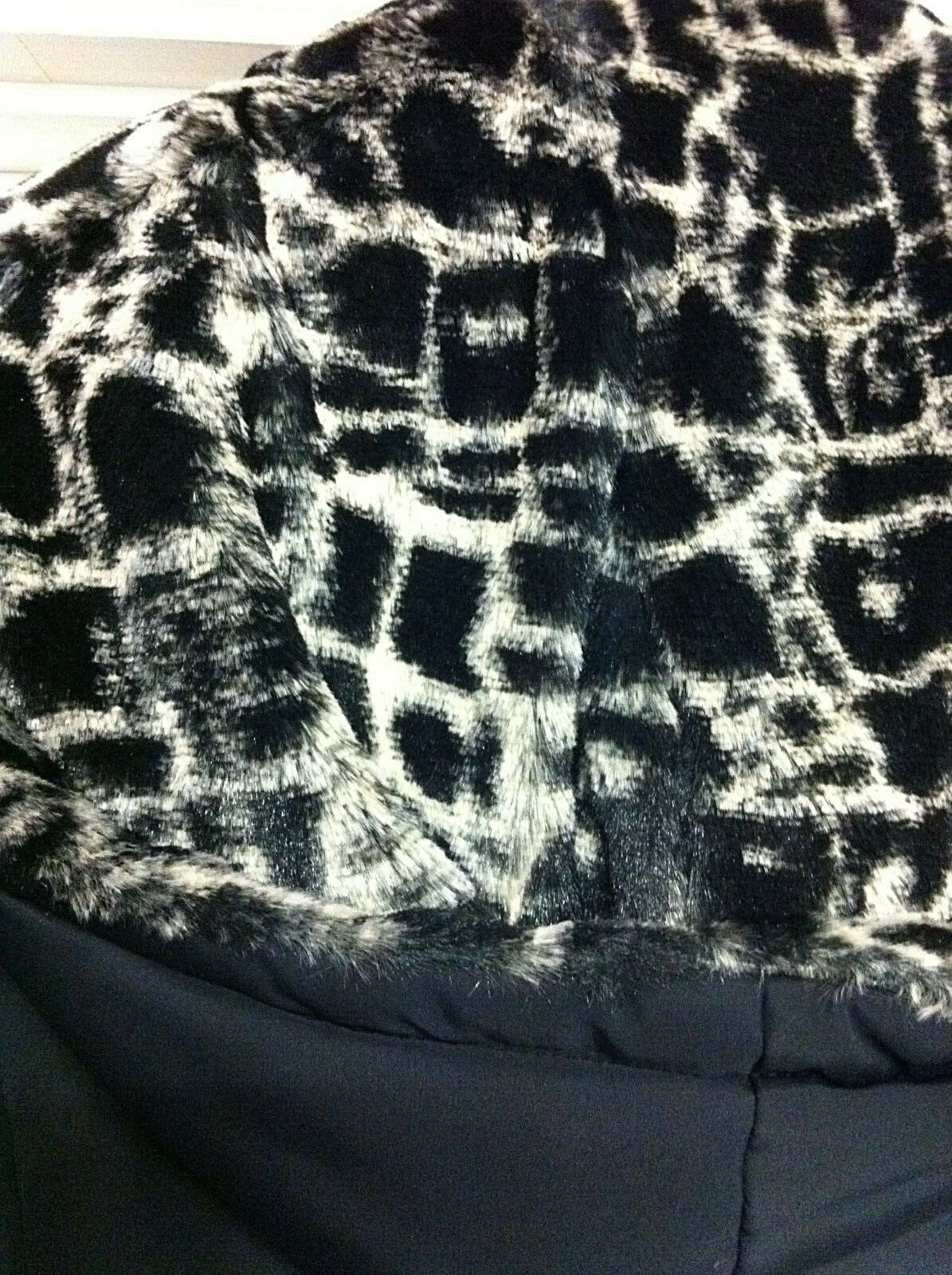 NEW Ladies Premium Quality Full Length Black Coat Fuax Fur Trim UK12 ...