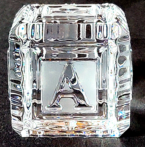 WATERFORD ABC BLOCK, Cut Lead Crystal, Paperweight, 2", Made In Ireland ...