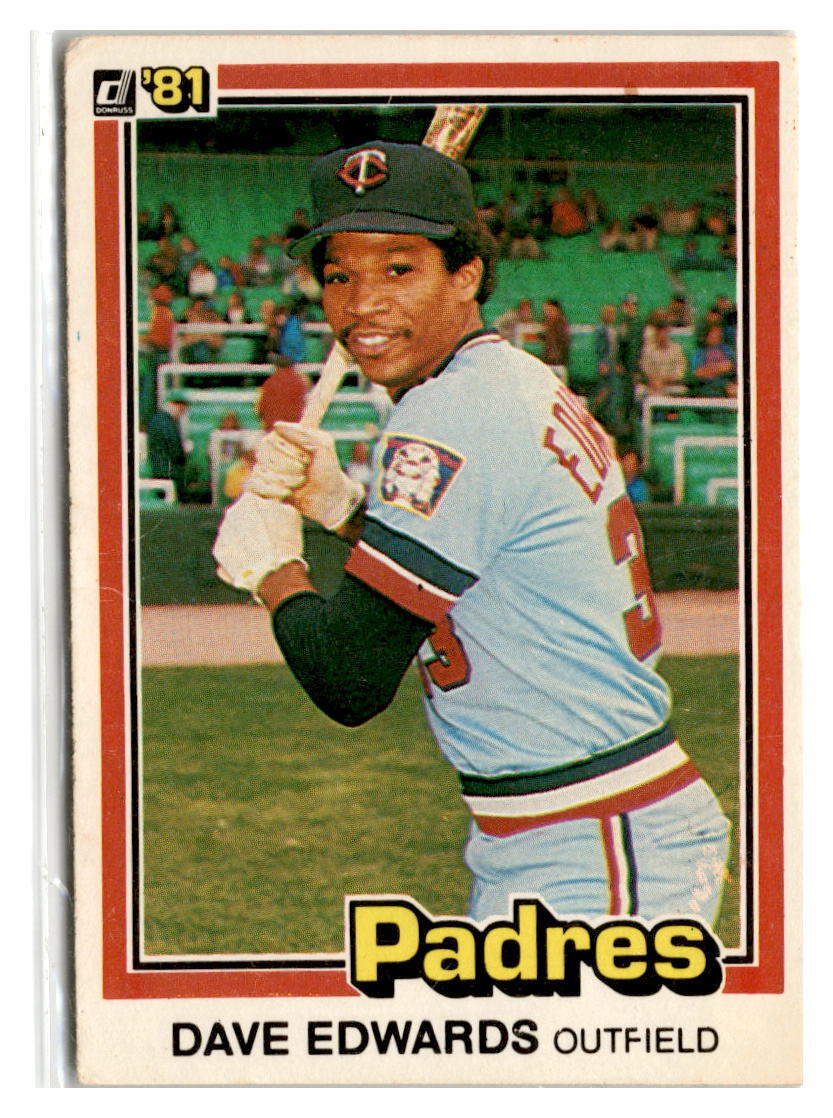 1981 Donruss #595a Dave Edwards 1980 Career Highlights starts ...