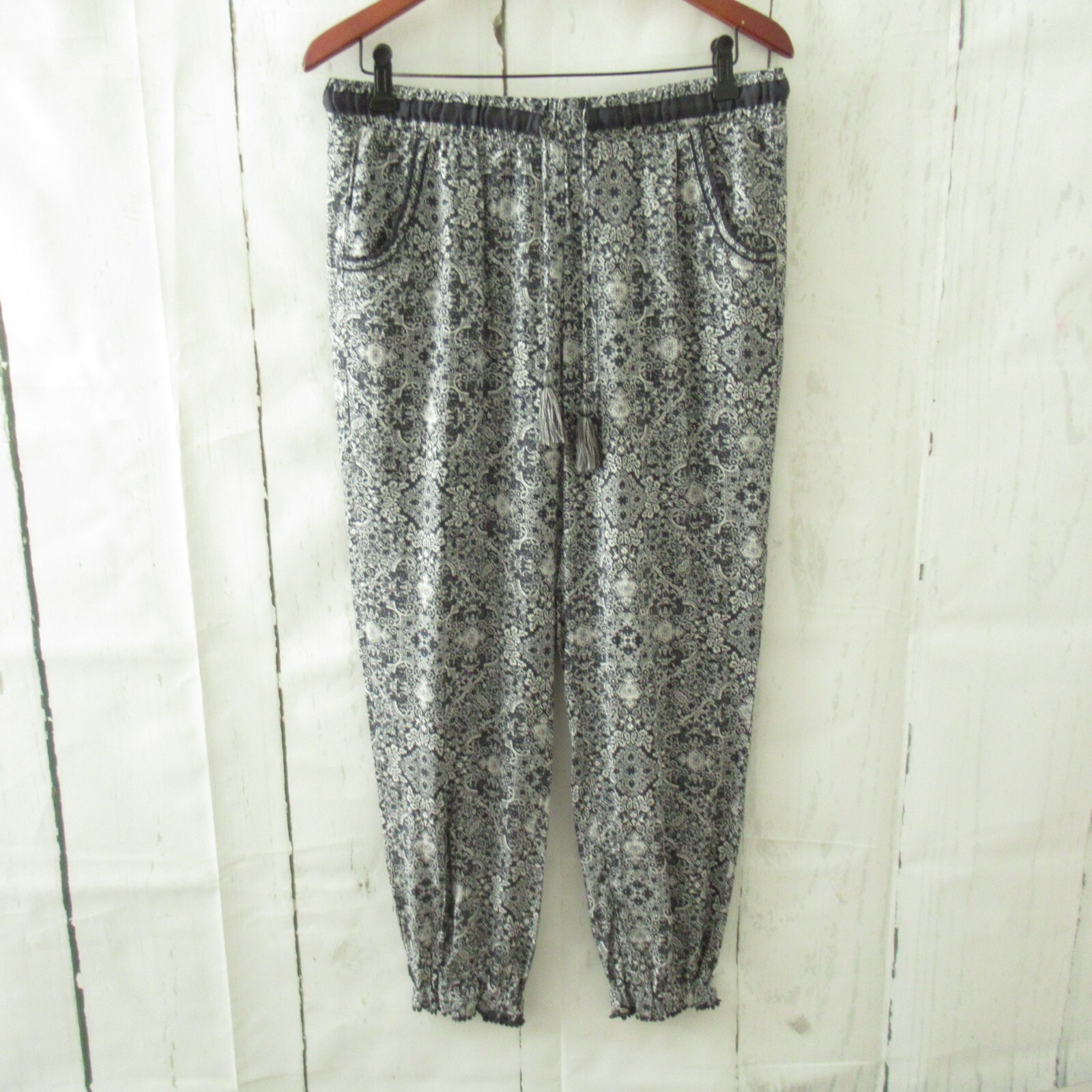 Knox Rose Jogger Pants L Blue Floral Paisley High Wai… - Gem