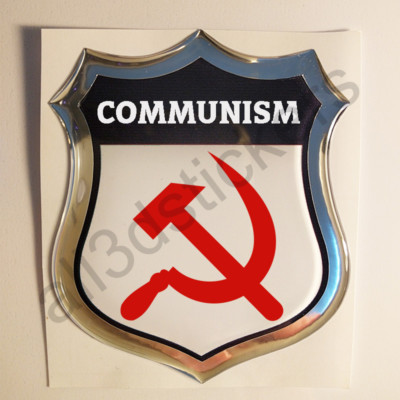 Communism Sticker Emblem 3D Resin Domed Gel Flag Car Vinyl Decal Symbol ...