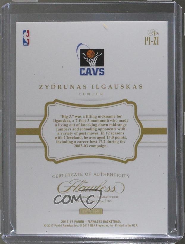 2016-17 Panini Flawless Premium Ink 25/25 Zydrunas Ilgauskas #PI-ZI ...