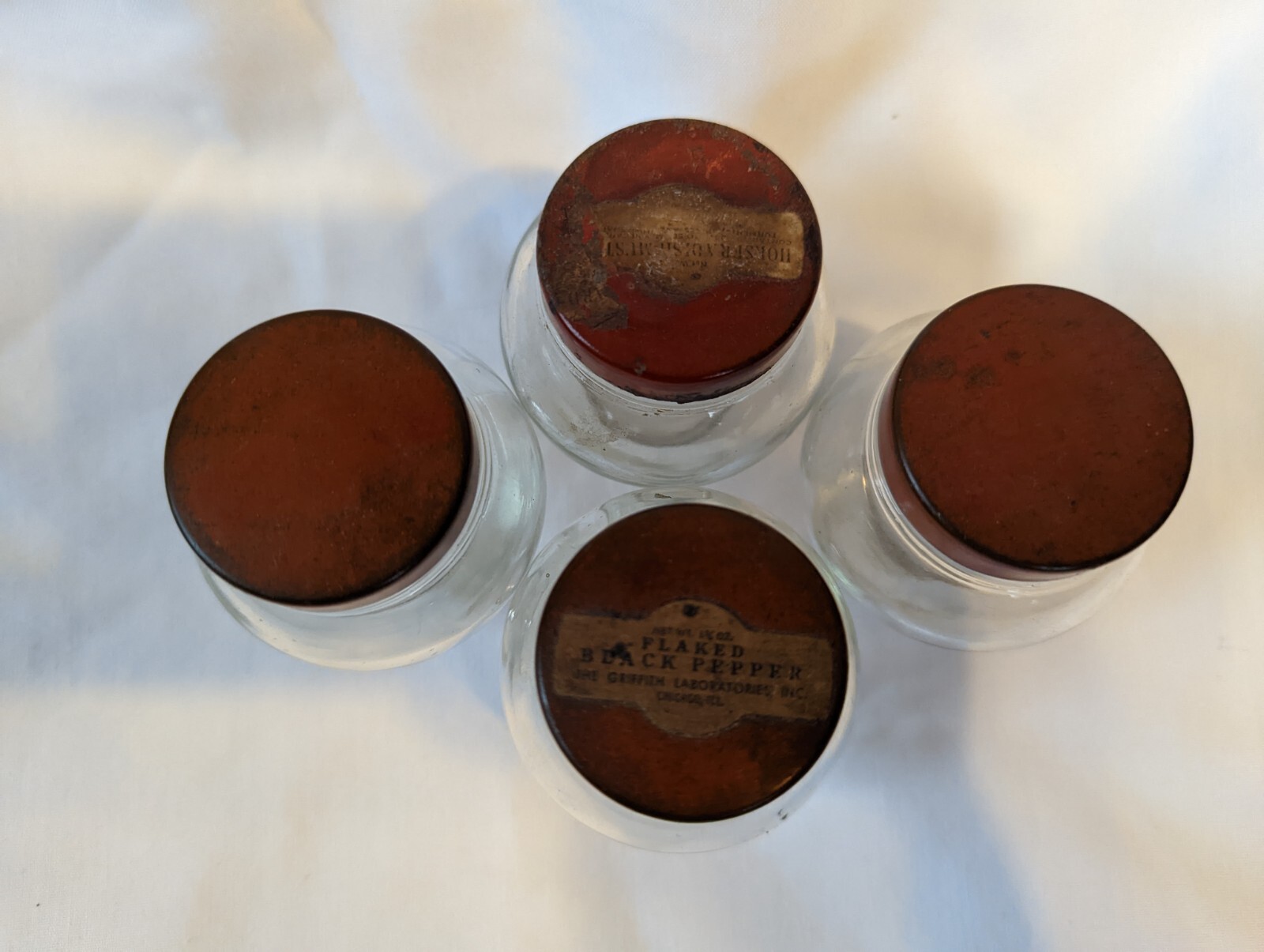 Set of 4 vintage Griffith Laboratories spice jars with orange lids | eBay