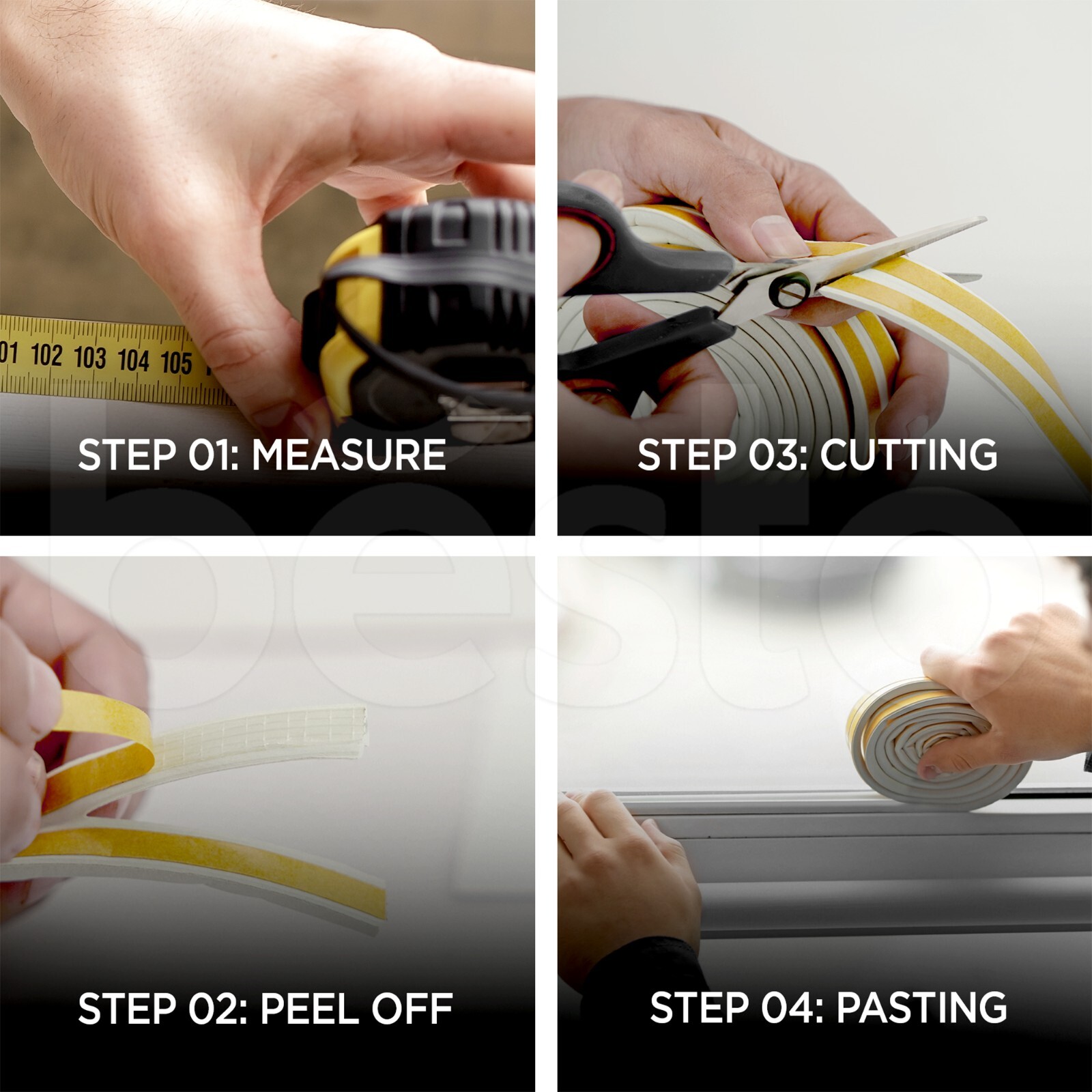 5M Self Adhesive Rubber Seal Draught Excluder Weather Strip Door Window ...