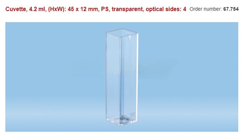 100 pcs/box 67.754 fluorescence cuvettes | eBay