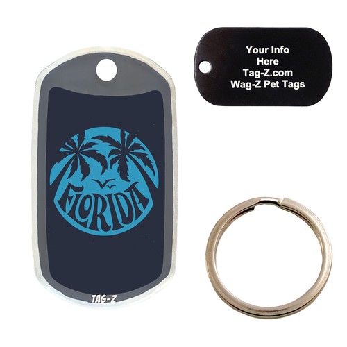 FLORIDA PALM TREES - CUSTOMIZED - PET TAG - MILITARY Shape - Tag-Z Dog ...
