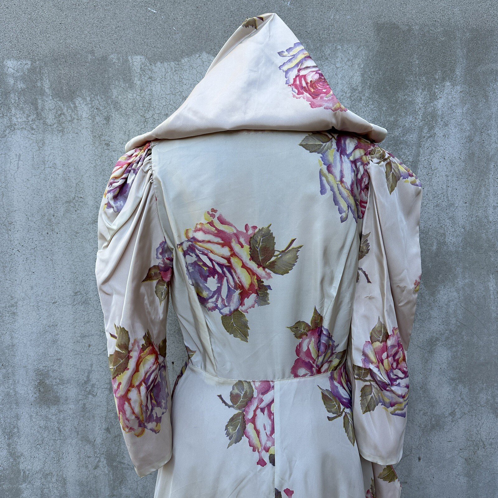 Vintage 1930s 1940s Hooded Rose Print Robe Dress Rose Print Rayon ...
