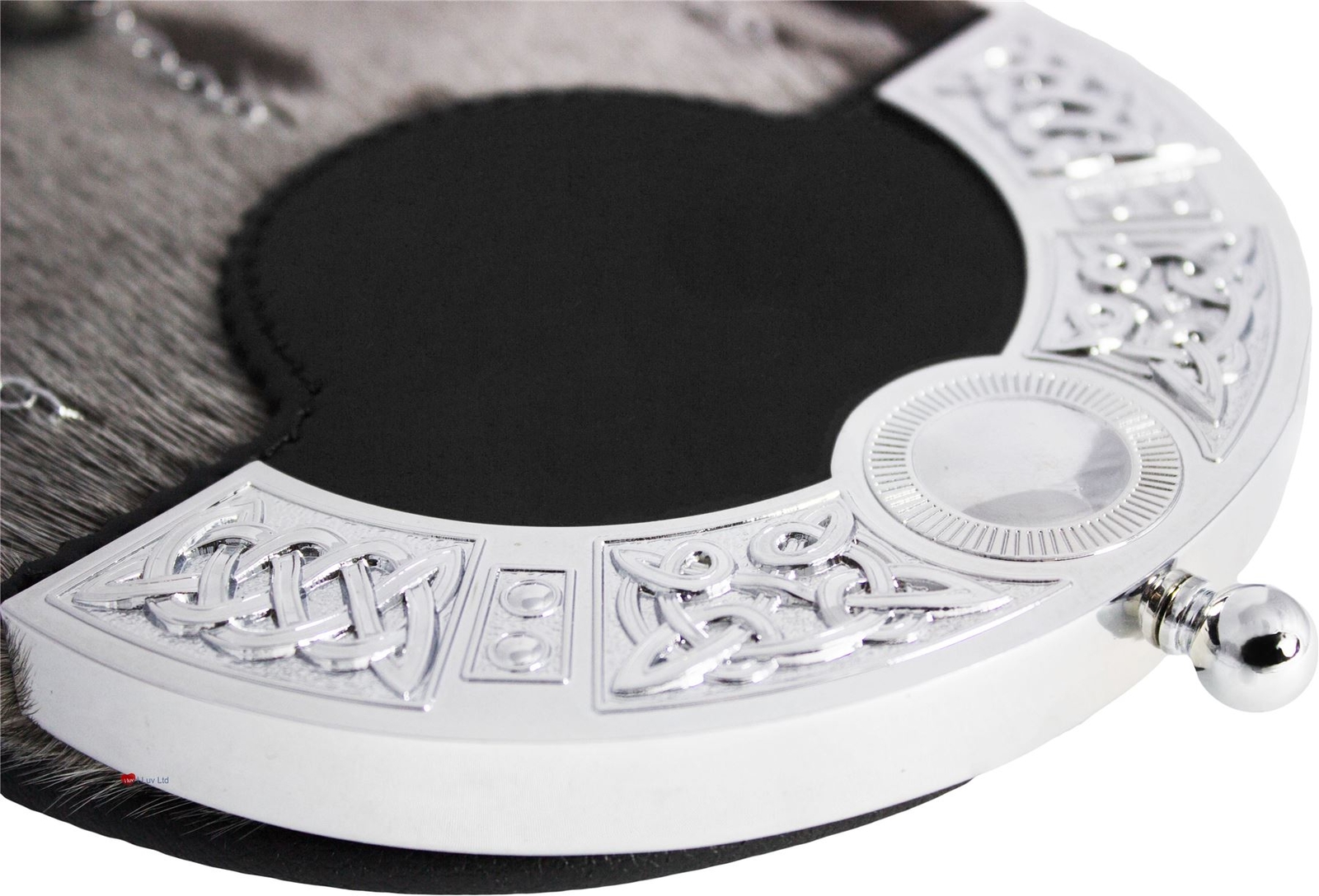 Sanders Dress Sporran 3 Tassels Studded Celtic Arch Scottish Clan Crest ...