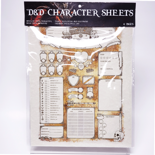 3 Dungeons and Dragons DnD 5e Barbarian Character Sheets Pack Fantasy ...