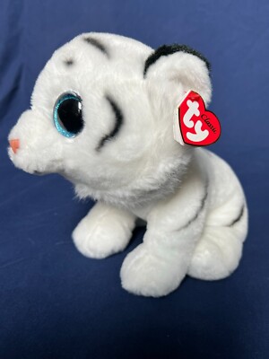 TY CLASSIC Beanie Boo 9" TUNDRA the White & Black Stripe Tiger Medium ...