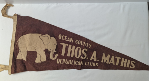 Thomas A Mathis Republican Club Elephant Toms River NJ Vintage Felt ...