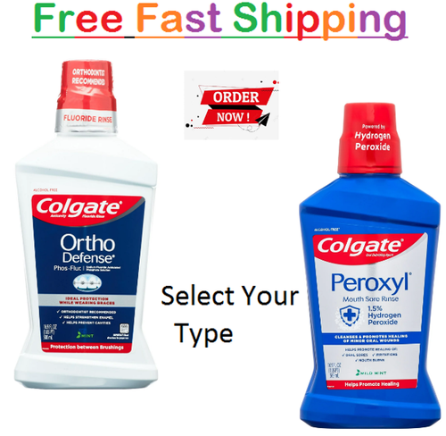 Colgate Phos Flur Anti Cavity Fluoride Rinse Cool MINT 16 Oz 473 Ml for ...