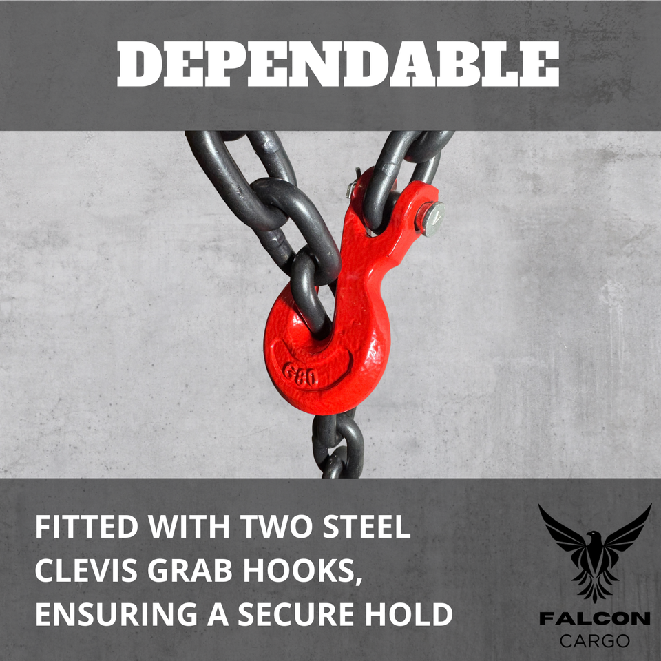 4PK - Binder Chain 3/8'' X 10' Grade 80 Transport Tow Chain Grab Hooks ...