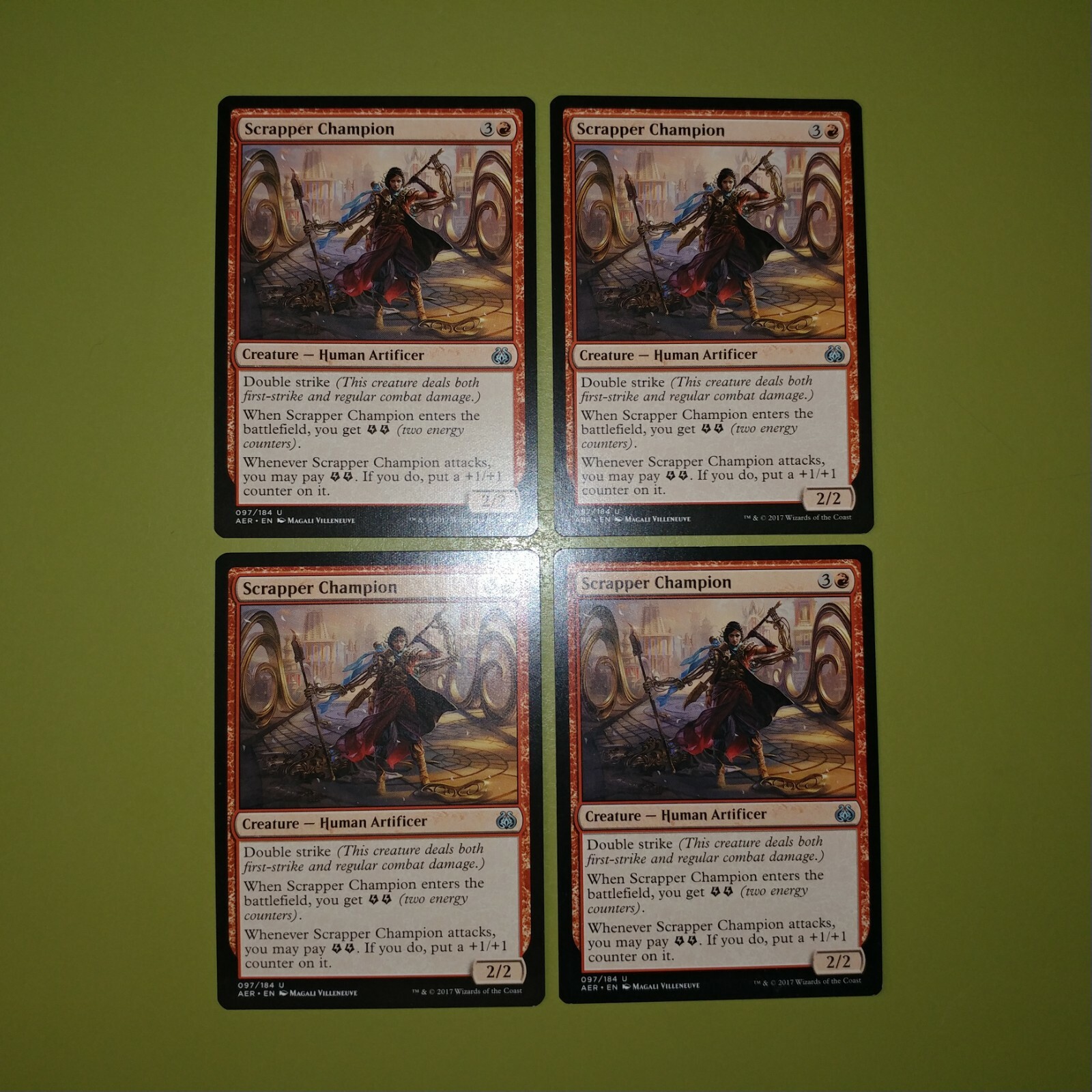 Scrapper Champion x4 Aether Revolt 4x Playset Magic the Gathering MTG ...