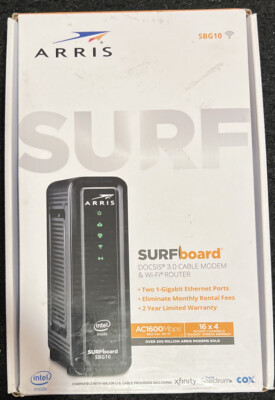 ARRIS SURFboard SBG10 DOCSIS 3.0 16x4 Gigabit Cable Modem & AC1600 Wi ...
