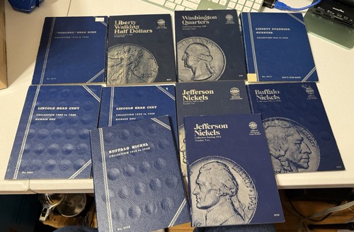 Lot Of 10 Empty Various Used Coin Collecting Blue Whitman Books | eBay