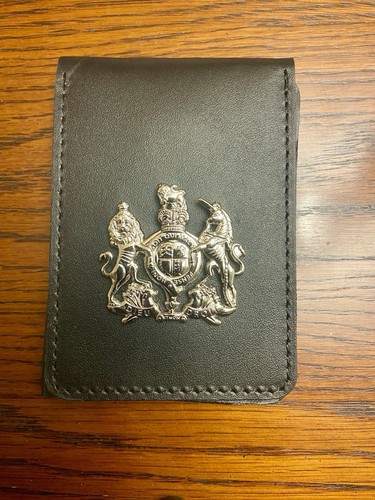 James Bond 007 Mi6 Police style Leather ID Wallet + UK Silver colour ...