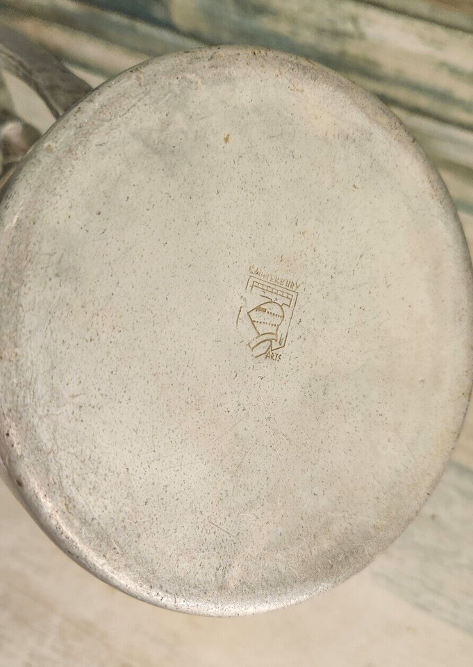 _Vintage Canterbury Arts Metal Hammered Aluminum Medieval Pitcher 8 ...